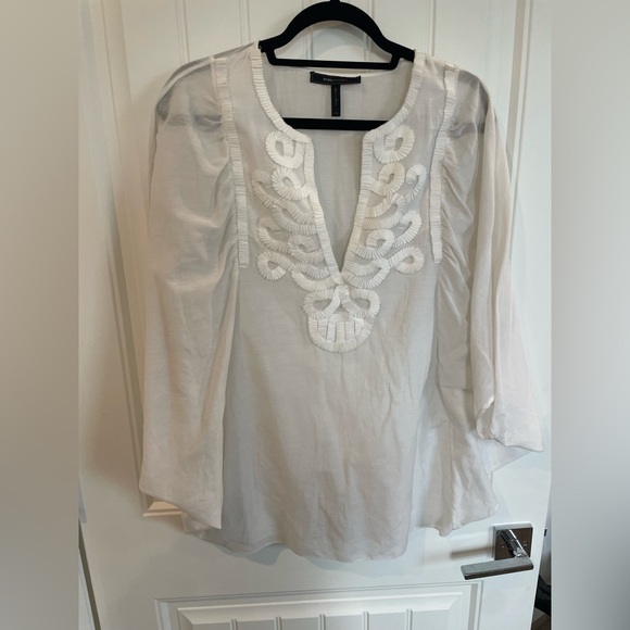 BCBGMaxAzria | Tops | Bcbg Max White Embroidered Blouse | Poshmark